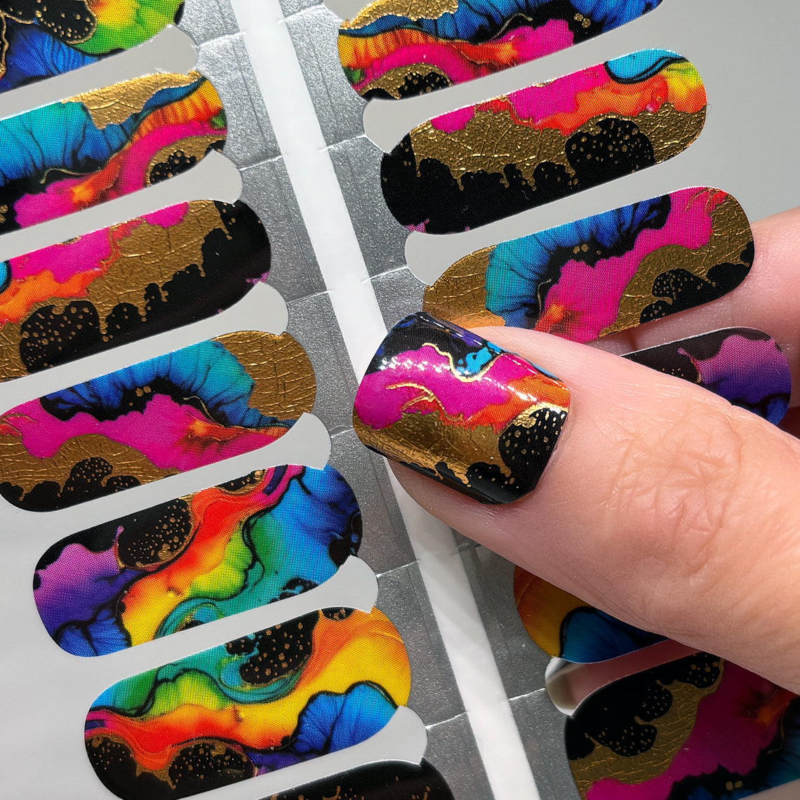 Colorful Cascade Nail Wraps (FOIL) – Nail-Fox