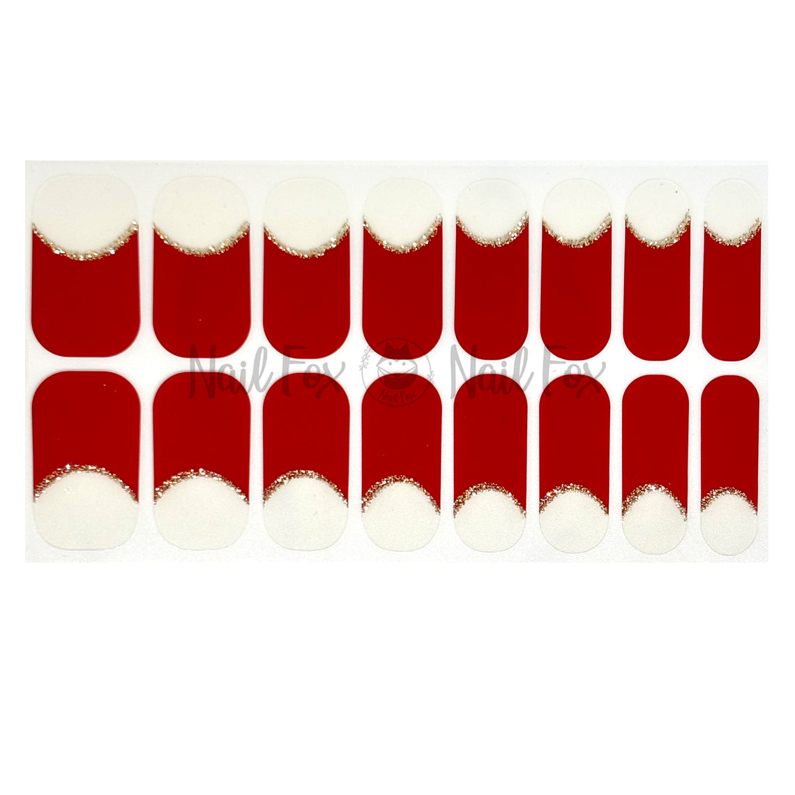 French Tips - Red Gold Halo Nail Wraps – Nail-Fox