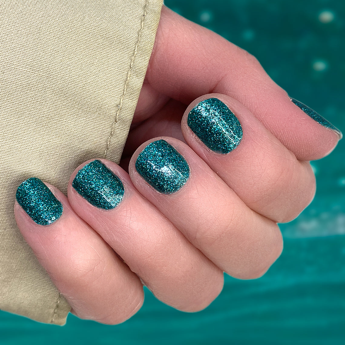 Nail Fox Teal Glitter Nail Wraps