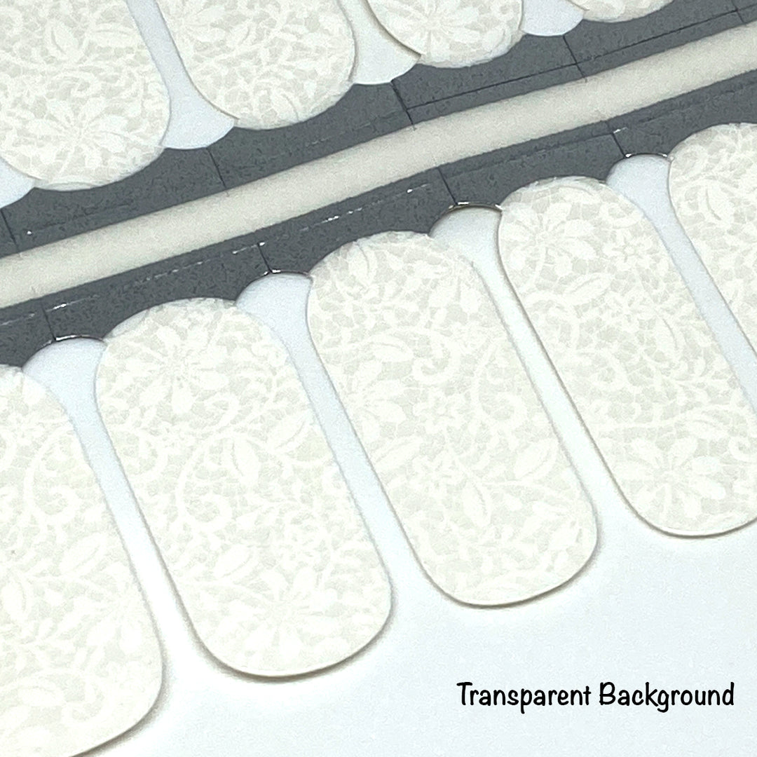 White Lace Nail Wraps – Nail-Fox